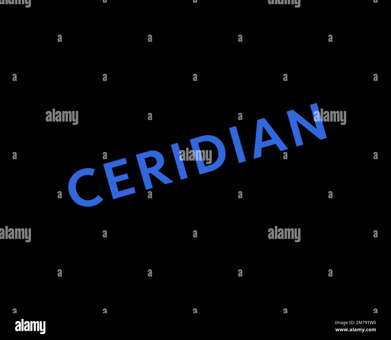 Ceridian, rotated logo, black background Stock Photo - Alamy