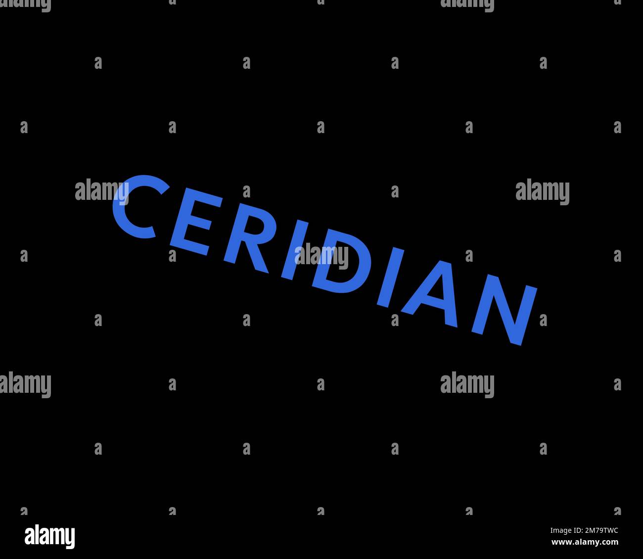 Ceridian, rotated logo, black background B Stock Photo - Alamy