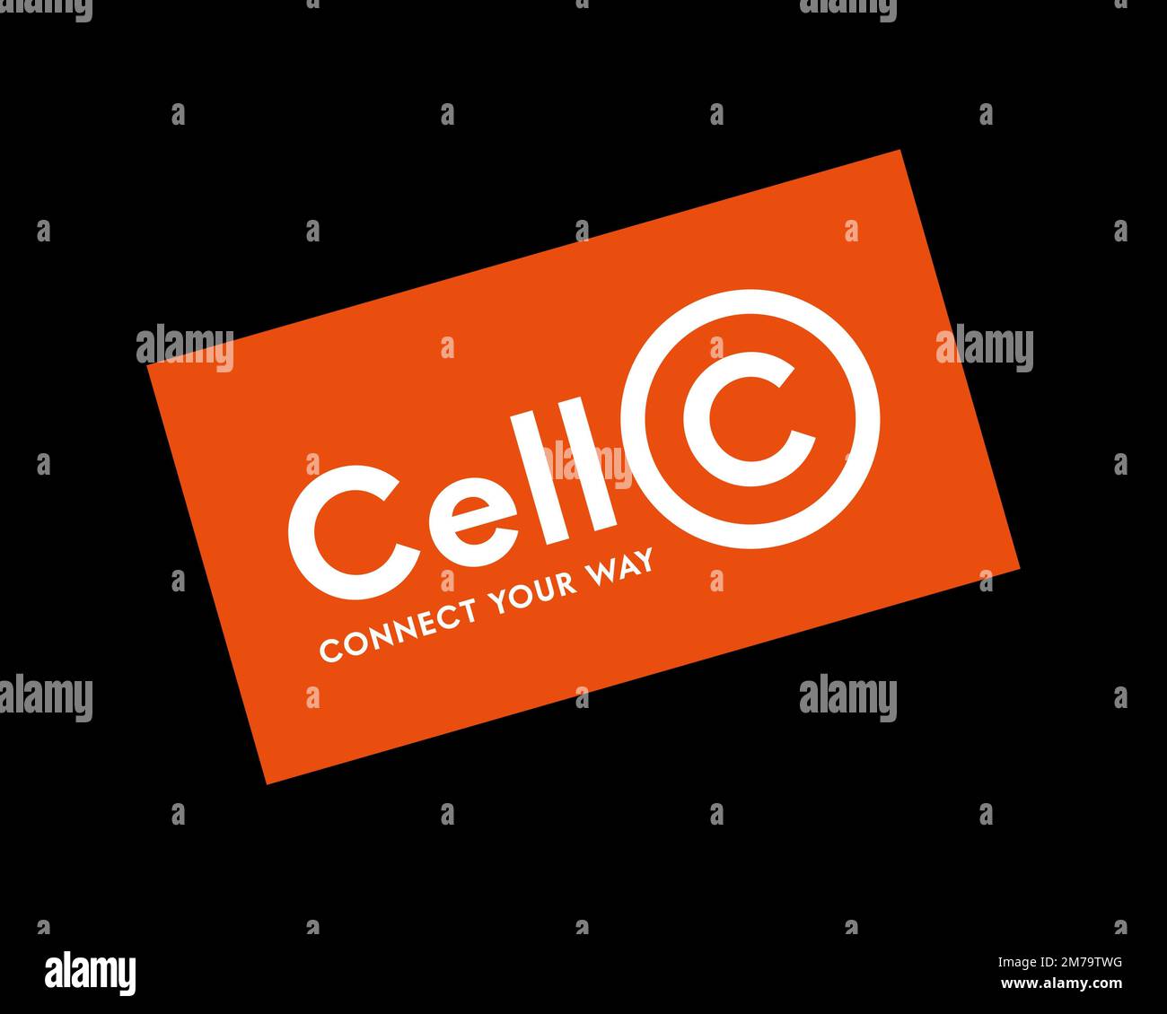 Cell C, rotated logo, black background Stock Photo - Alamy