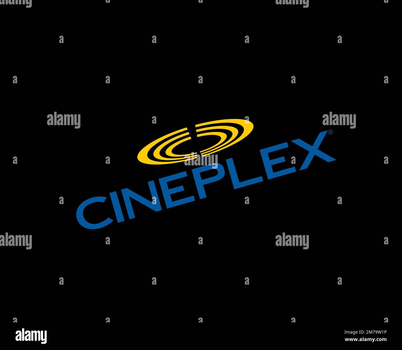 Cineplex entertainment company, rotated logo, black background Stock Photo - Alamy