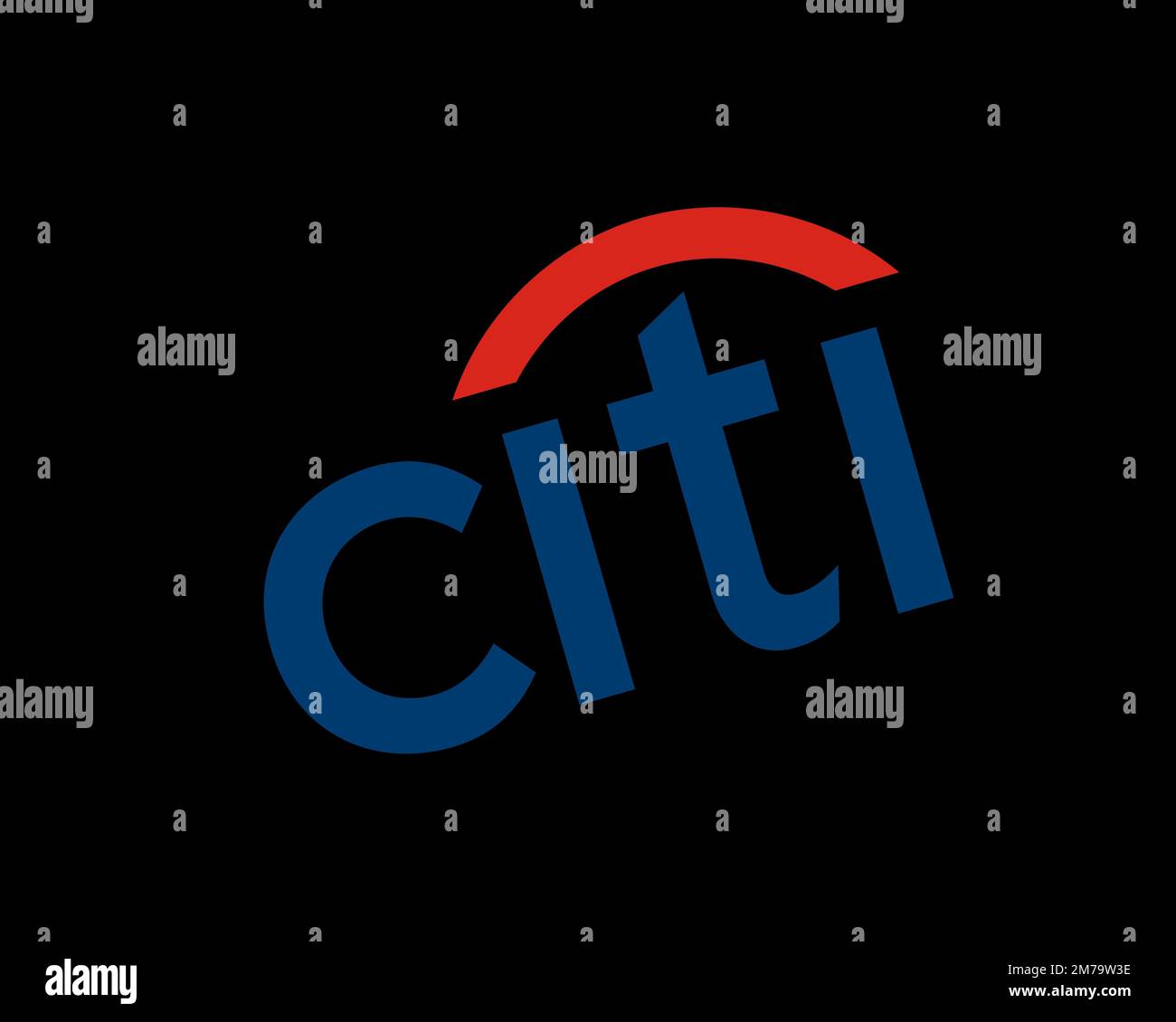 Citigroup, rotated logo, black background Stock Photo - Alamy
