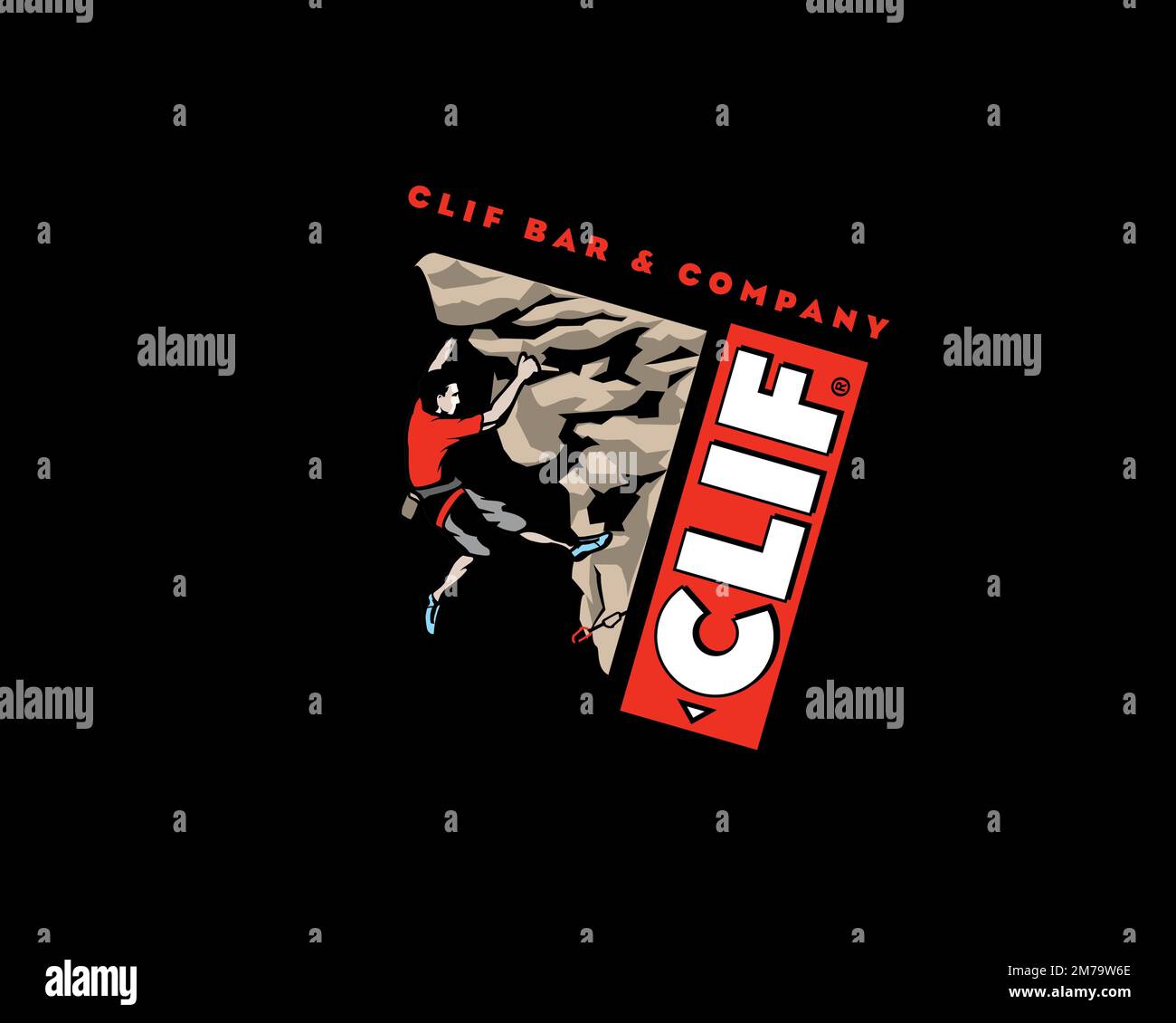 Clif Bar, rotated logo, black background B Stock Photo - Alamy