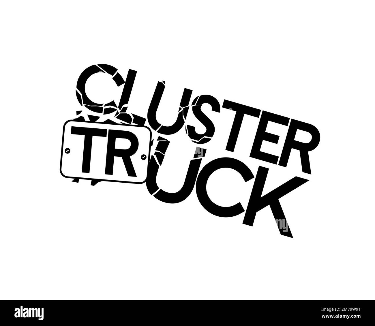 Cluster truck, rotated logo, white background B Stock Photo - Alamy