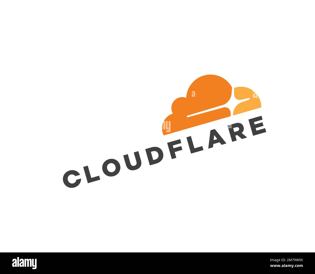 Cloudflare, rotated logo, white background Stock Photo - Alamy
