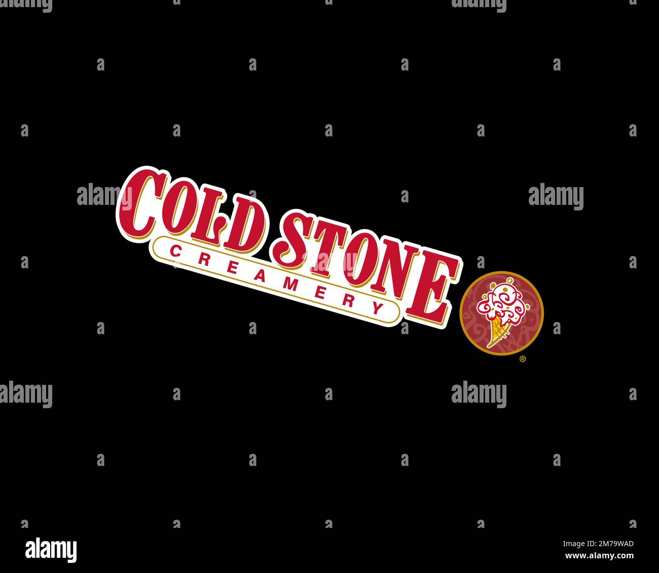 Cold Stone Creamery, Rotated Logo, Black Background B Stock Photo - Alamy