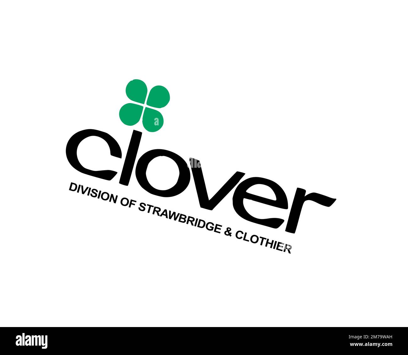 Clover store, rotated logo, white background B Stock Photo - Alamy