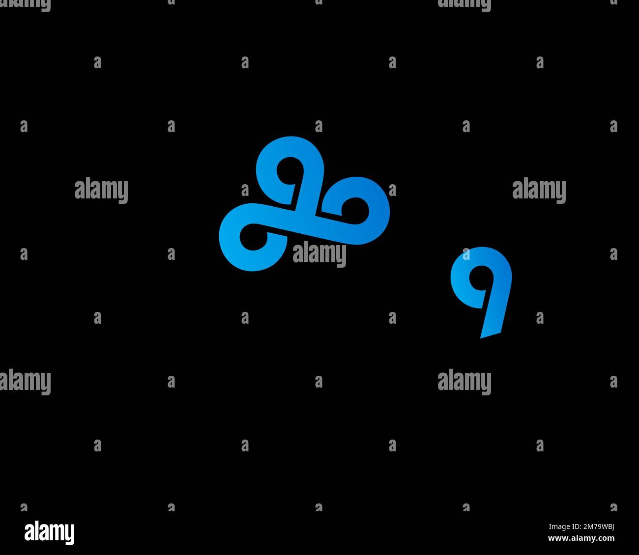 Cloud9, rotated logo, black background Stock Photo - Alamy