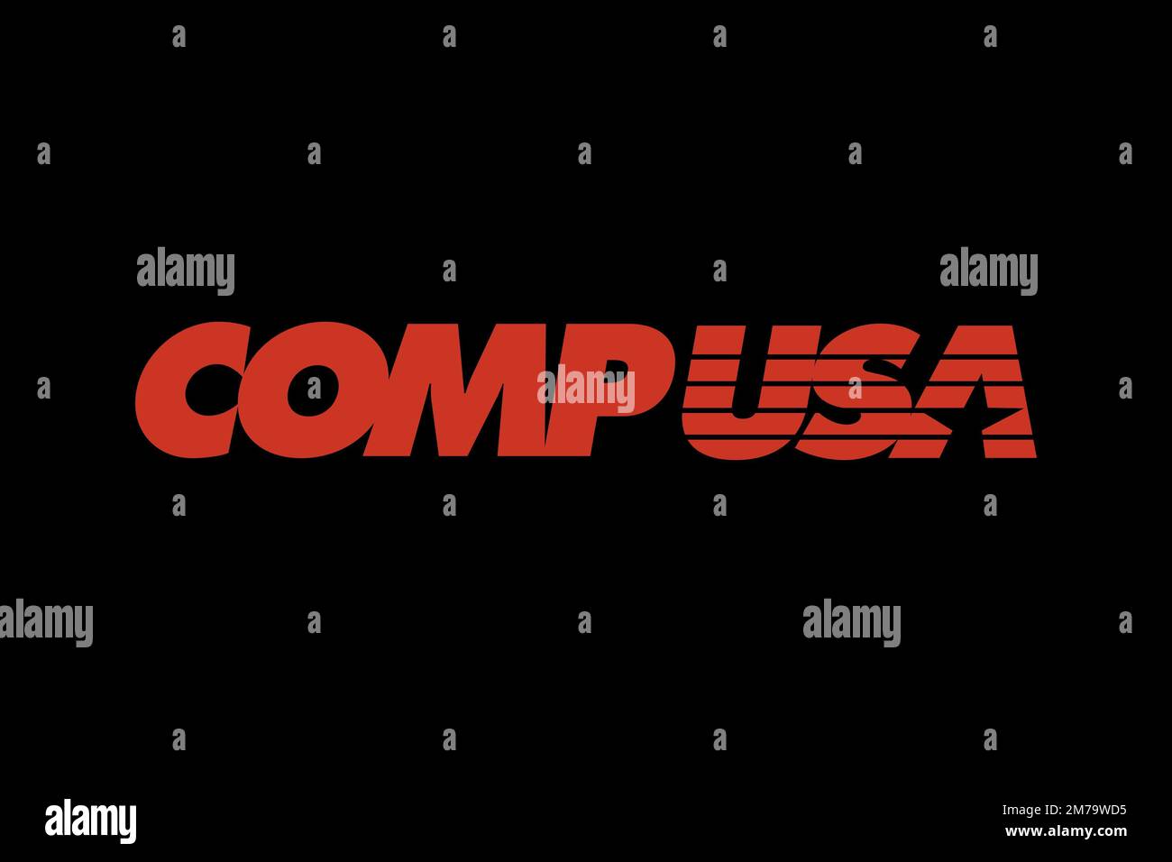 CompUSA, Logo, Black background Stock Photo - Alamy