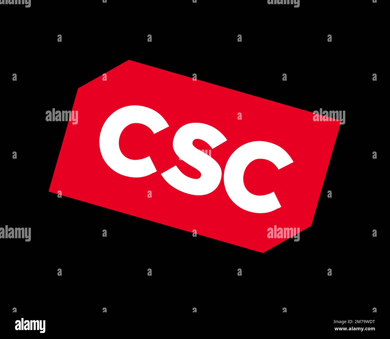 Computer Sciences Corporation, rotated logo, black background B Stock ...