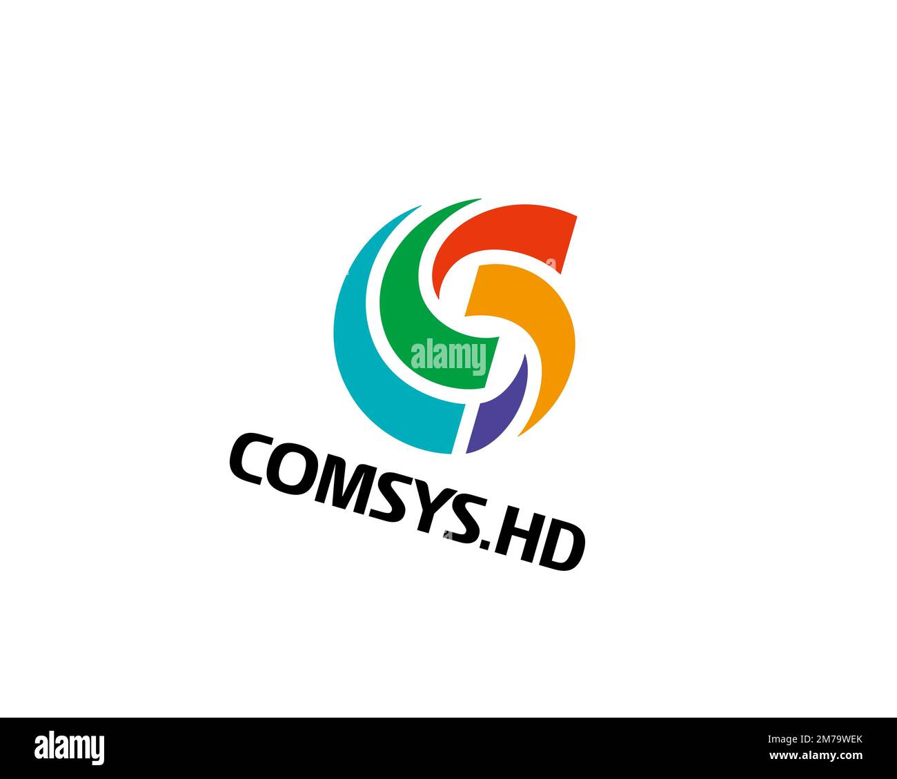 Comsys, rotated logo, white background B Stock Photo - Alamy