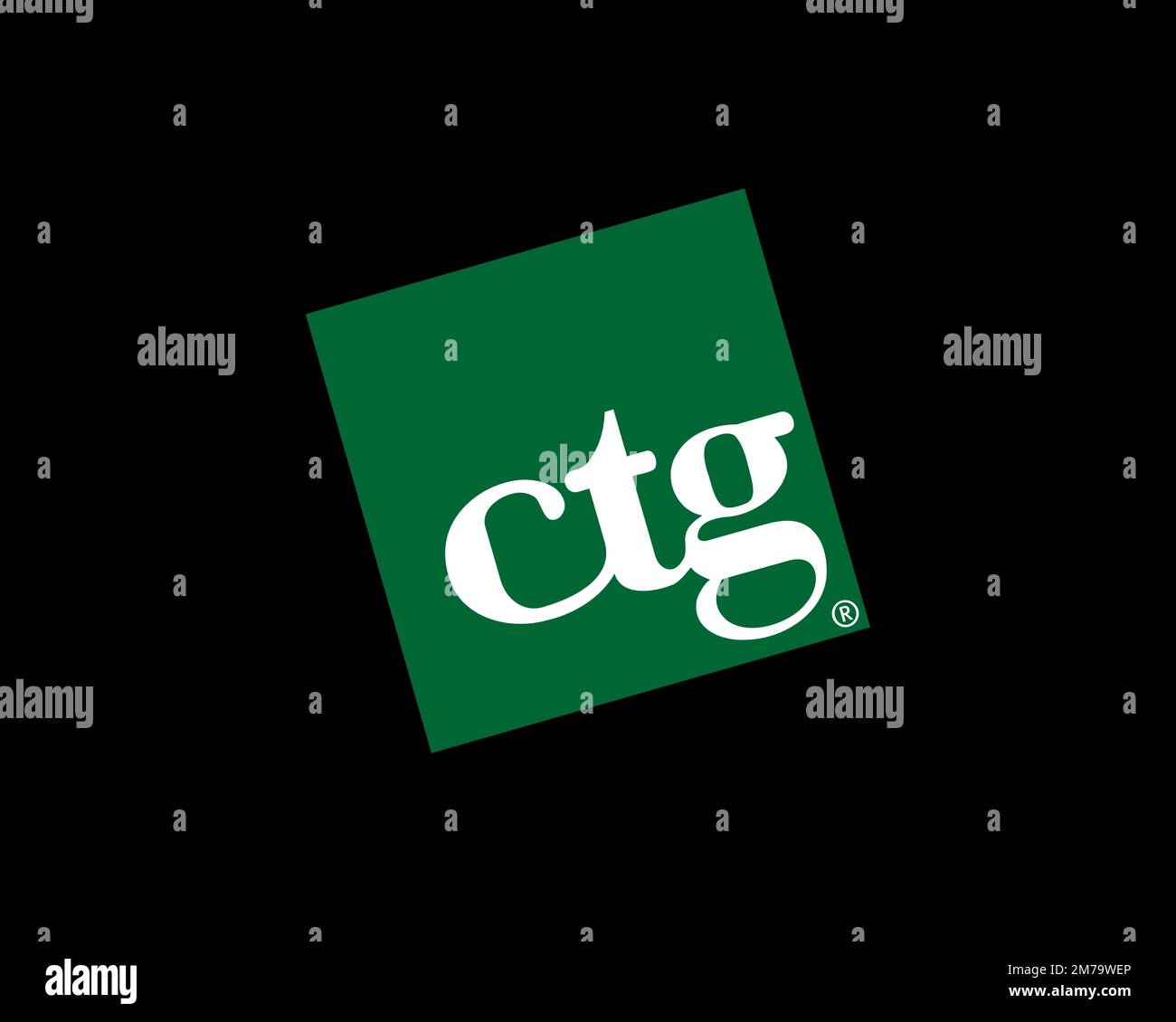 Computer Task Group, rotated logo, black background Stock Photo - Alamy