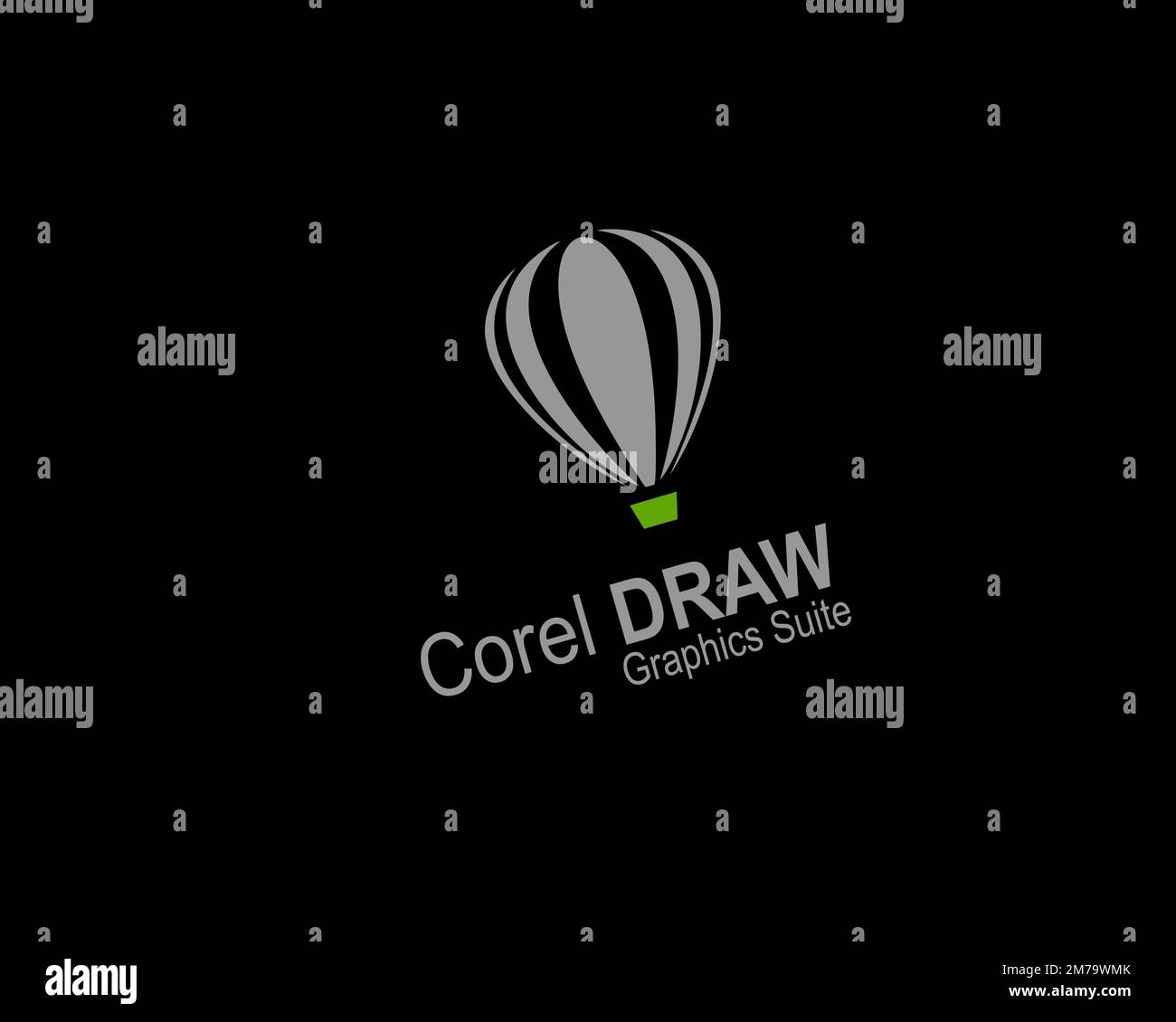 CorelDRAW, rotated logo, black background Stock Photo - Alamy