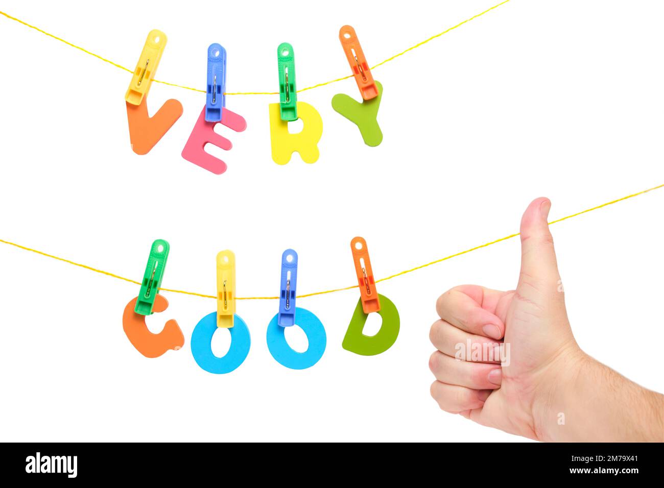 Very good, laid out in English multicolored letters white background ...