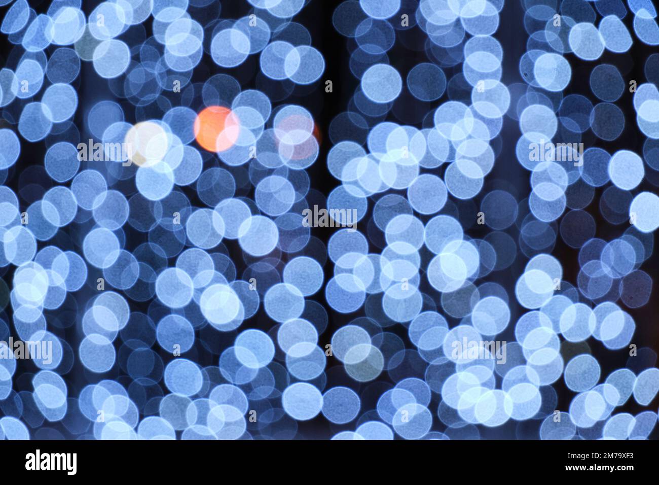 Abstract bright background, bokeh of burning blue light bulbs Stock ...