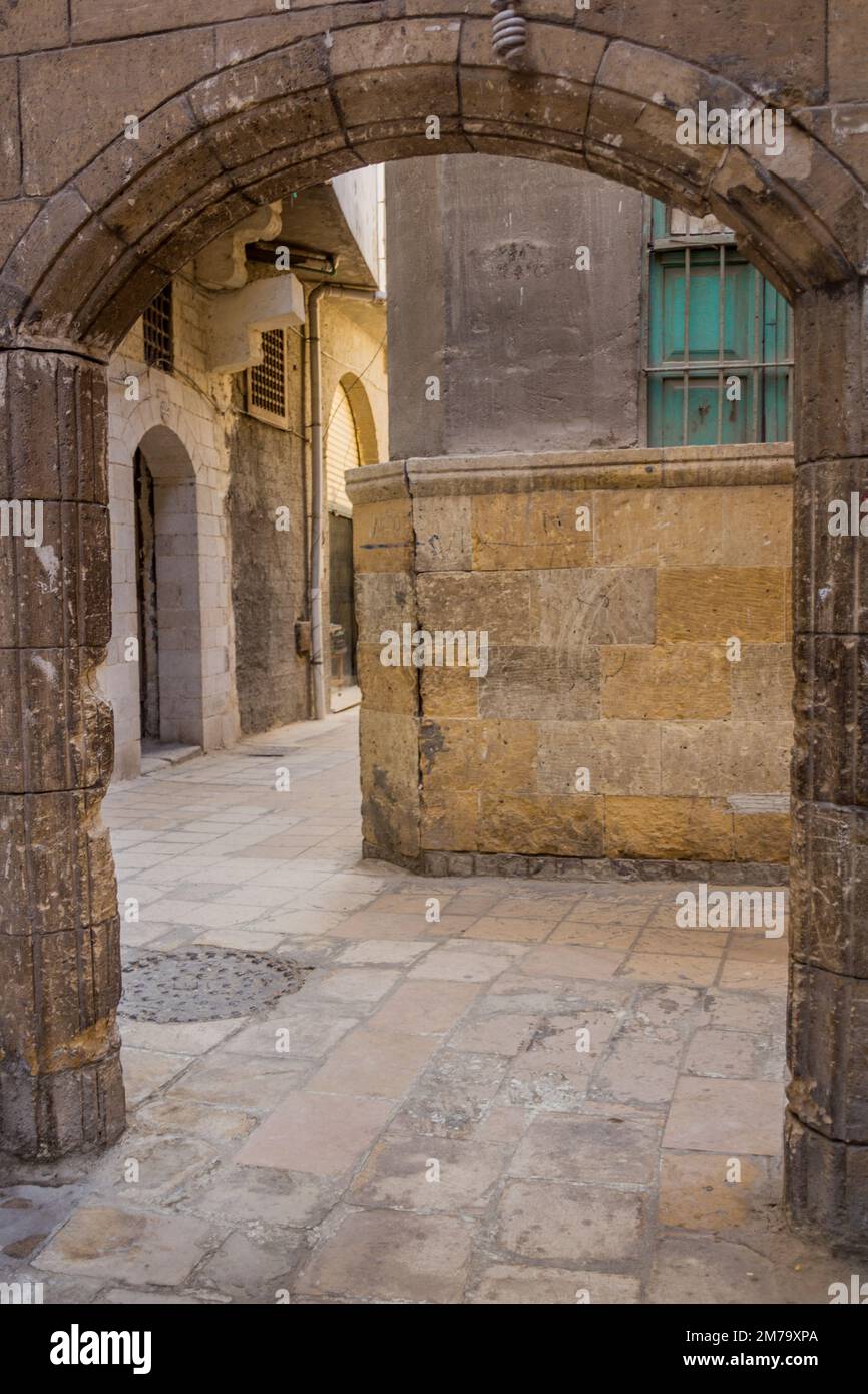 Stone gate in the coptic part of Cairo, Egypt Stock Photo - Alamy