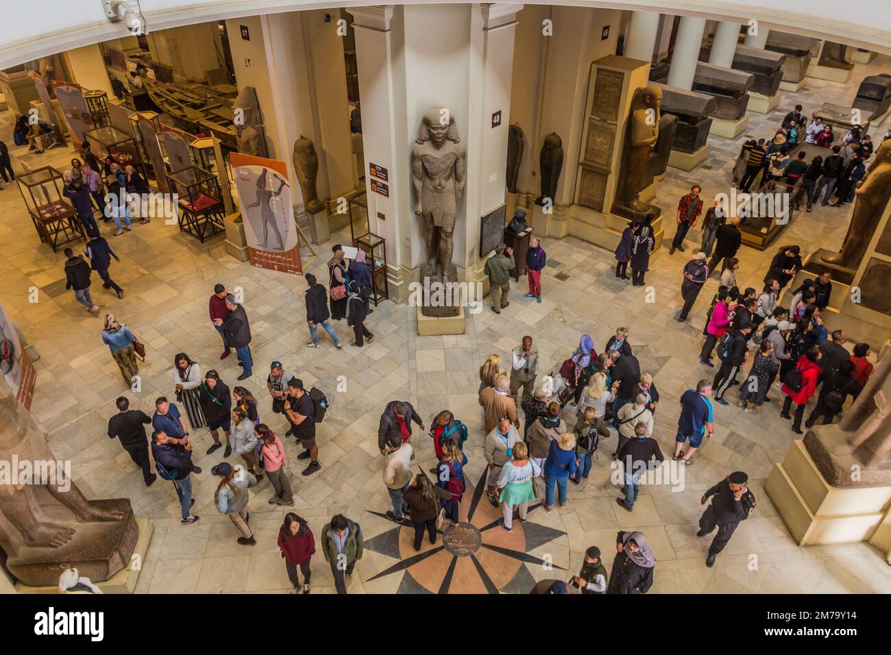 CAIRO, EGYPT - JANUARY 27, 2019: Aerial view of visitors of the ...