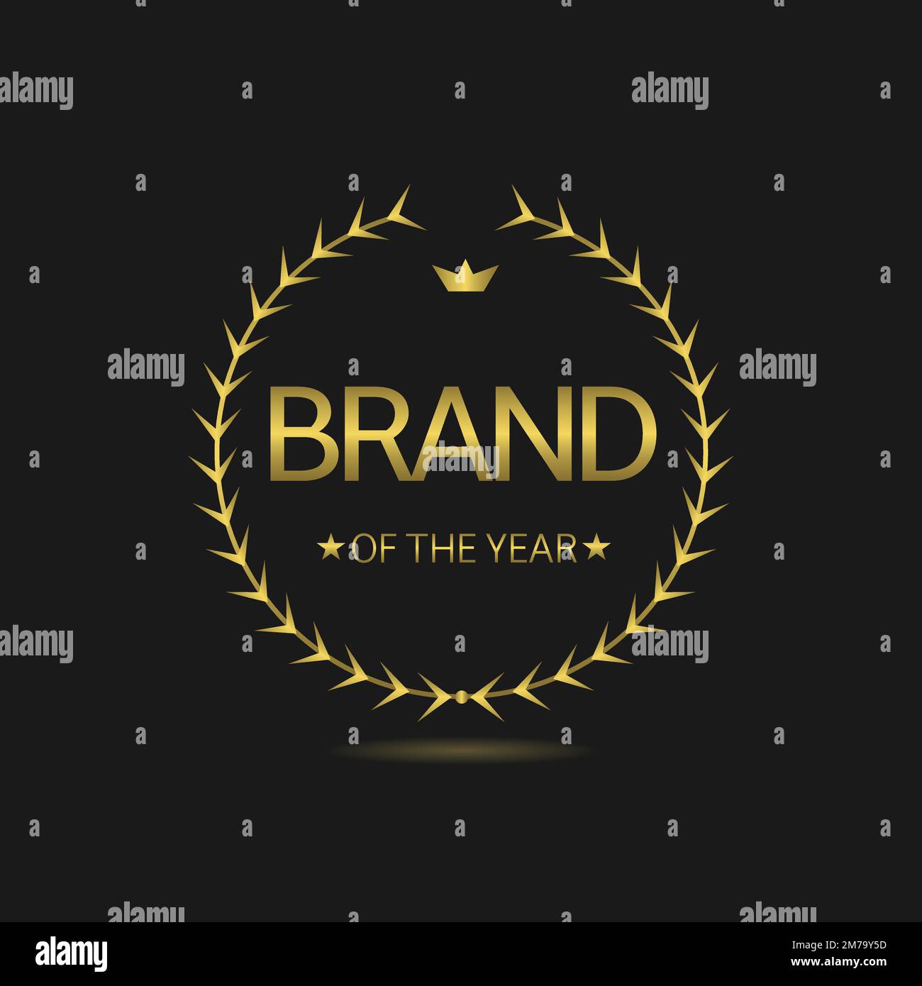 Brand of the year Golden laurel wreath label Stock Vector Image & Art ...