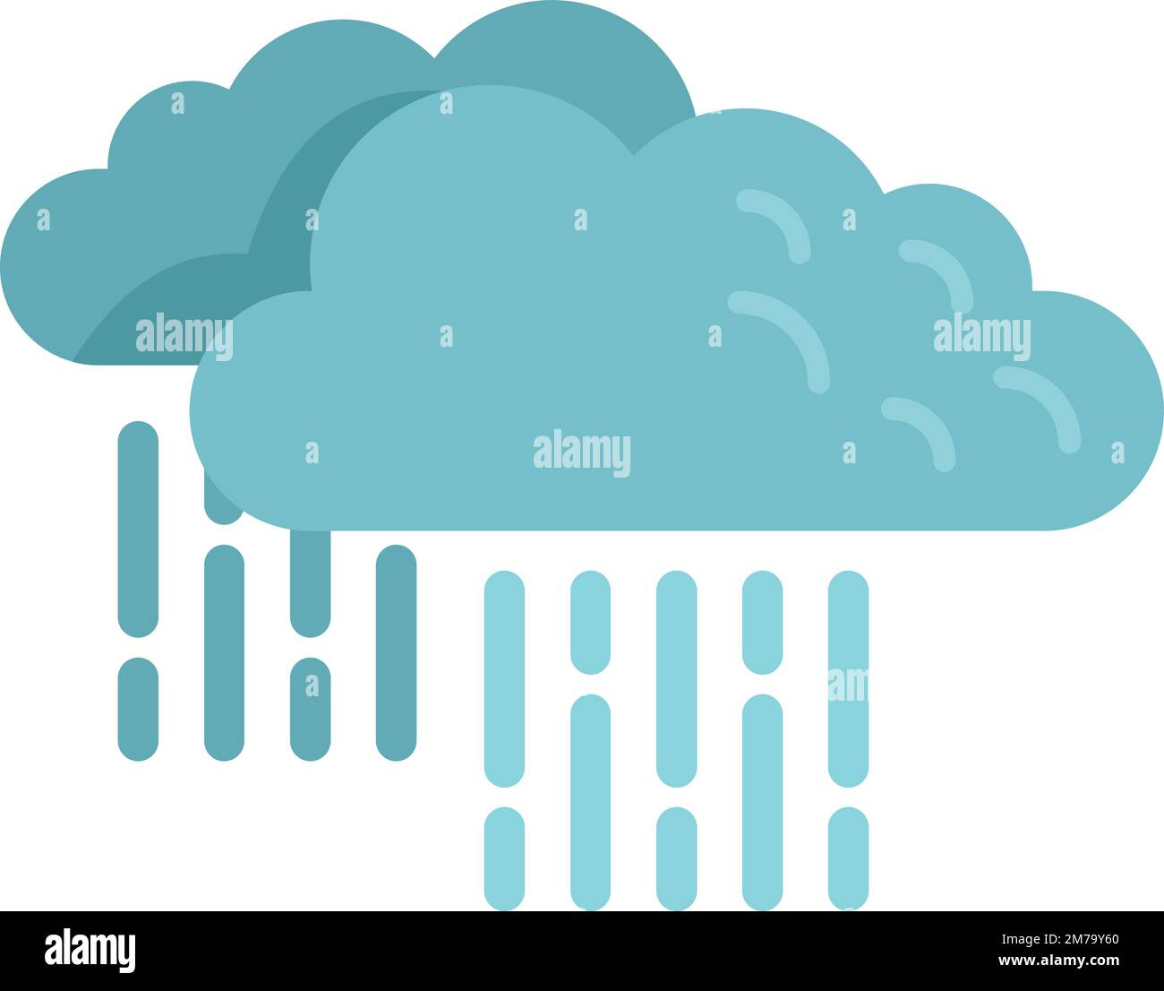 Cloud rain icon flat vector. Weather forecast. Sky widget isolated ...