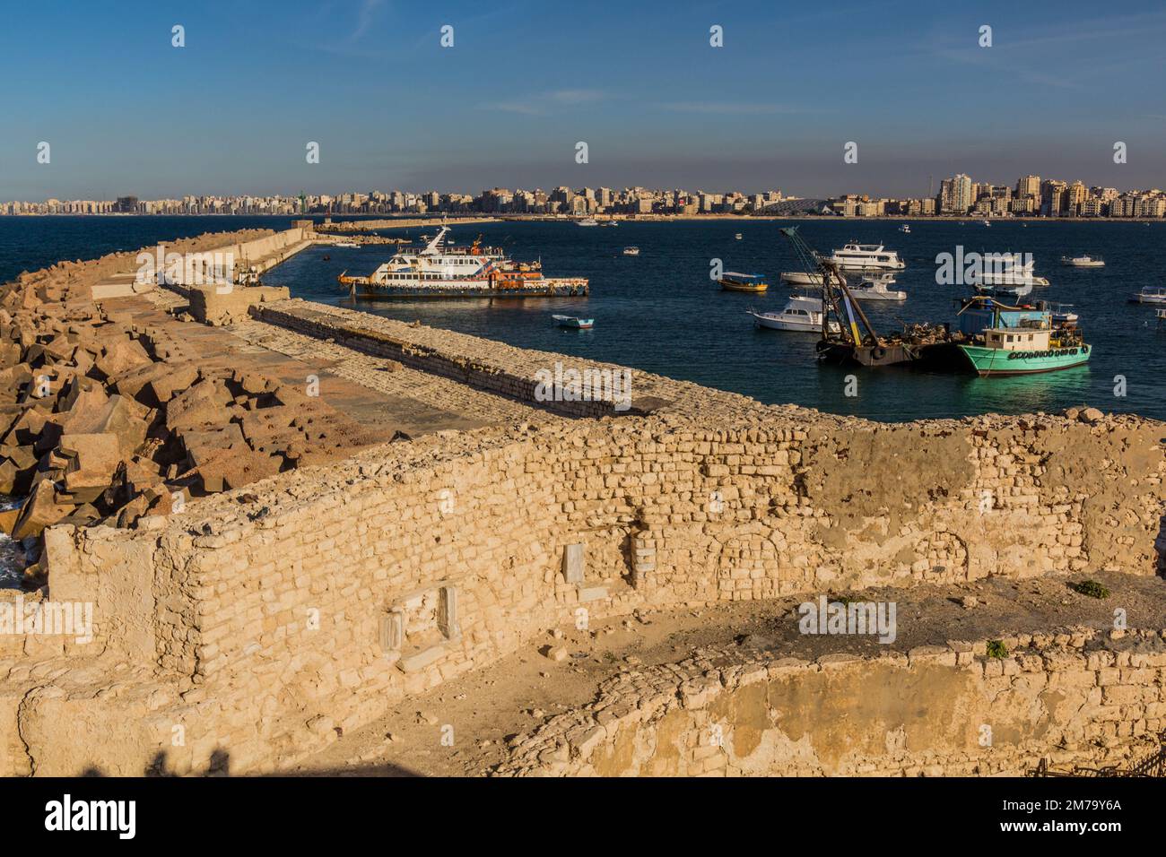 View of the Eastern Harbour from the Citadel of Qaitbay (Fort of ...