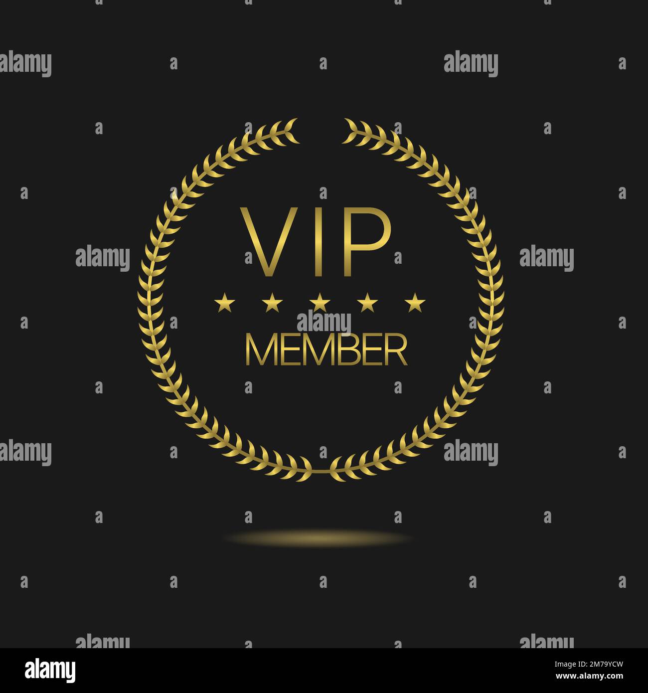 Vip member golden laurel wreath vector label Stock Vector Image & Art - Alamy