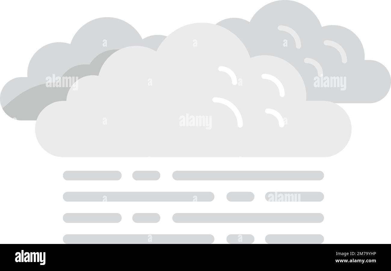 Cloudy sky icon flat vector. Cloud rain. Cold sunshine isolated Stock ...