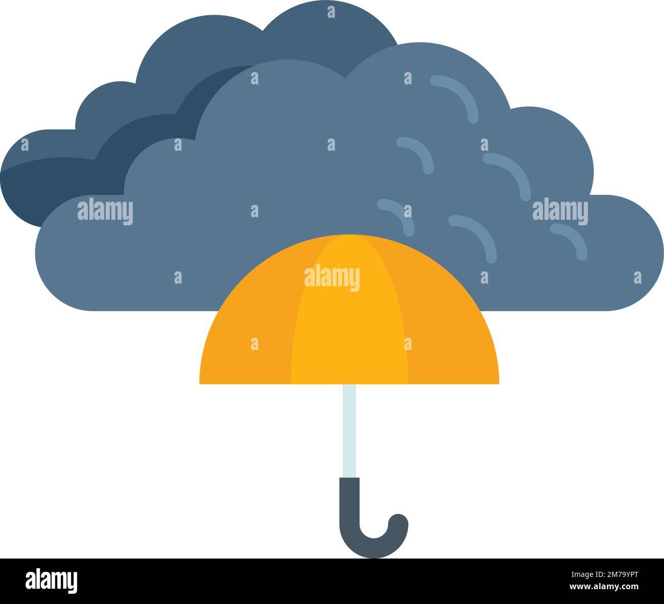 Cloudy umbrella icon flat vector. Rain forecast. Wind sky isolated ...