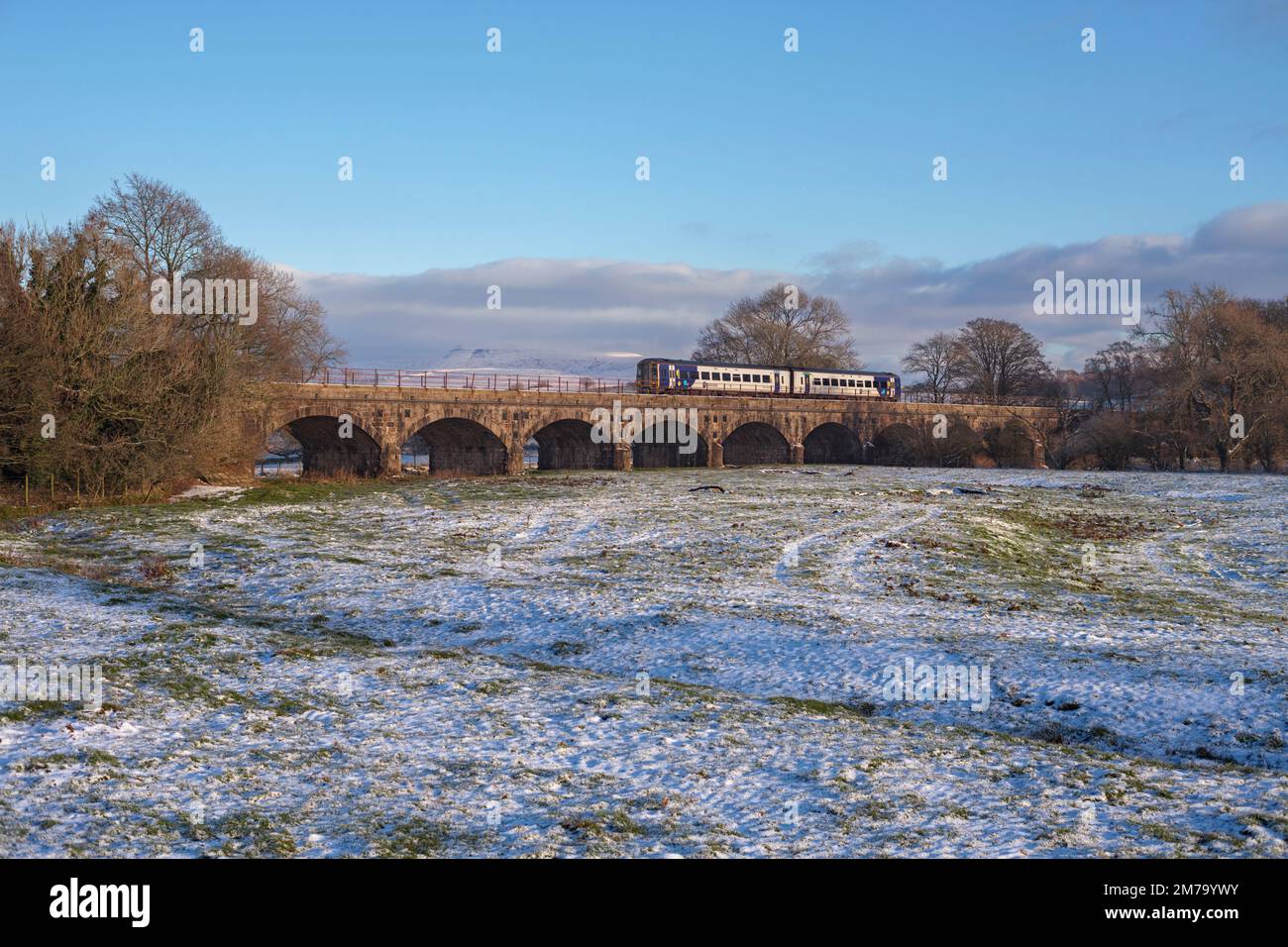 Northern Rail class 158 train 158910 crossing Melling viaduct on the ...