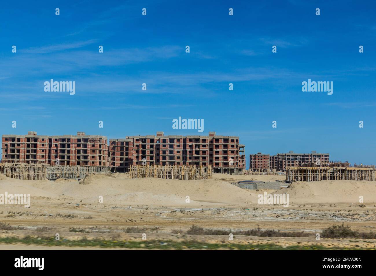 Construction site of the New Mansoura city in the Nile delta, Egypt ...
