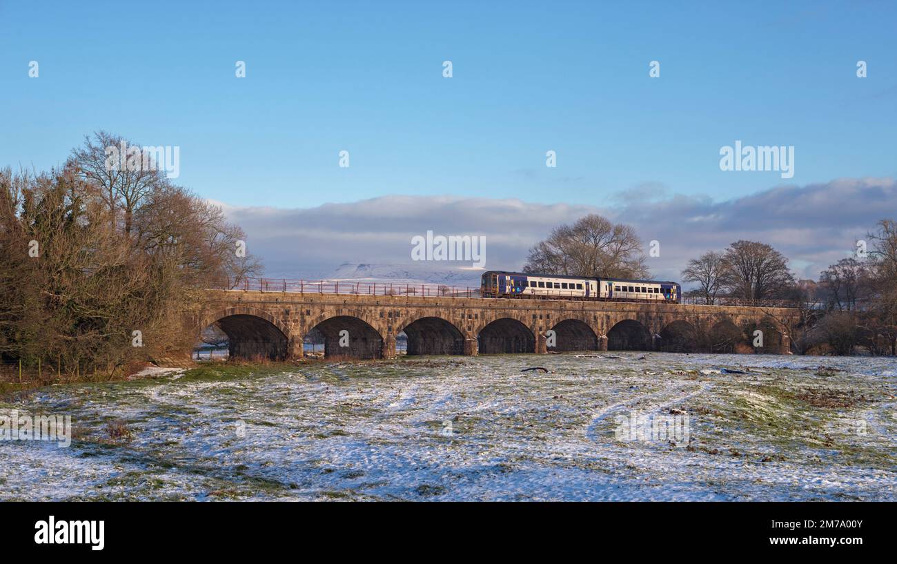 Northern Rail class 158 train 158910 crossing Melling viaduct on the ...