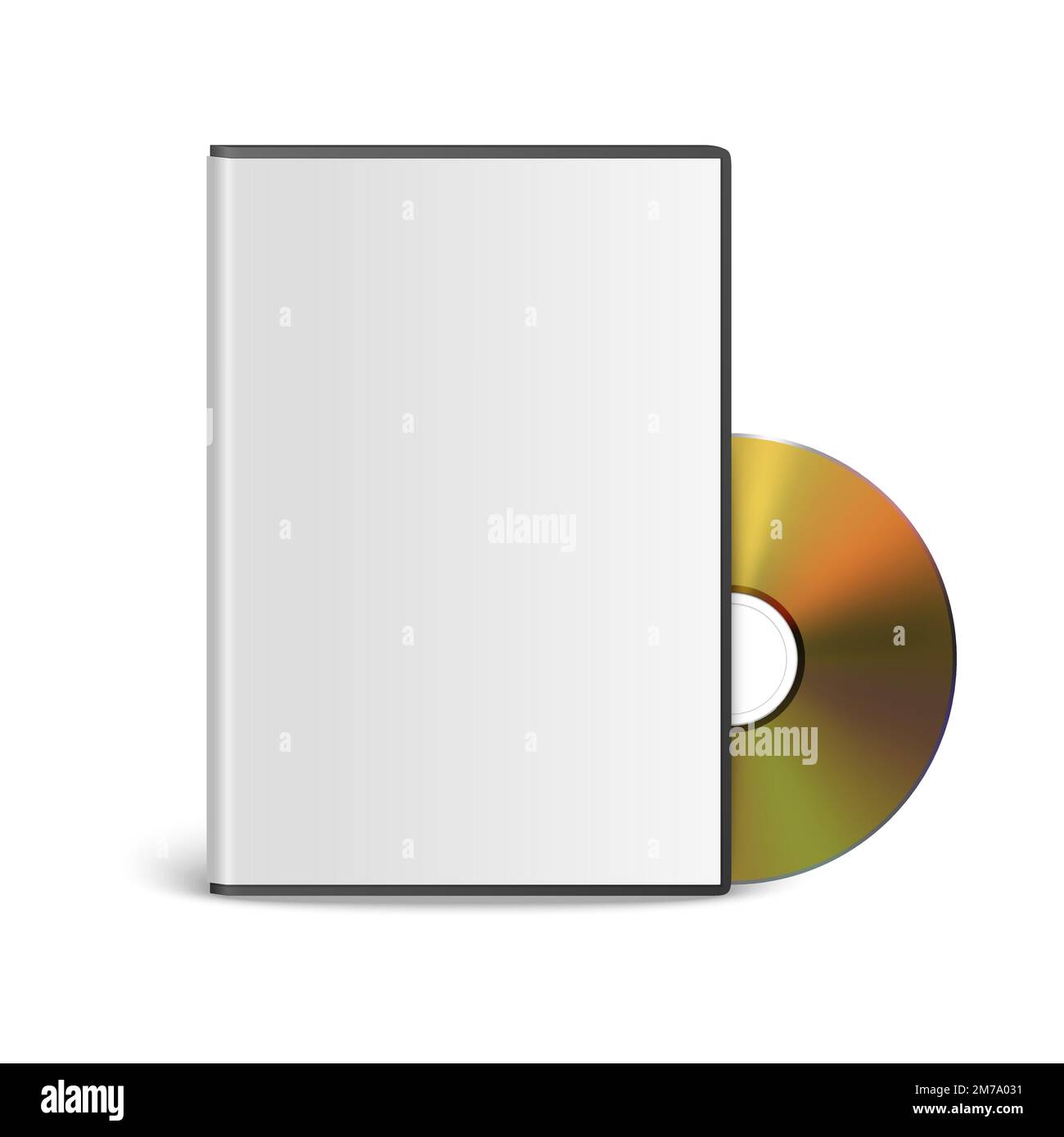 Vector 3d Realistic Golden CD, DVD with Plastic Cover, Envelope, Case ...