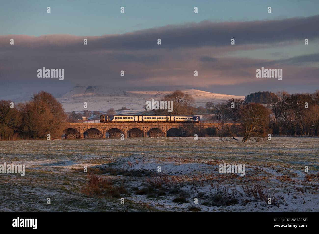 Northern Rail class 158 train 158756 crossing Melling viaduct on the ...
