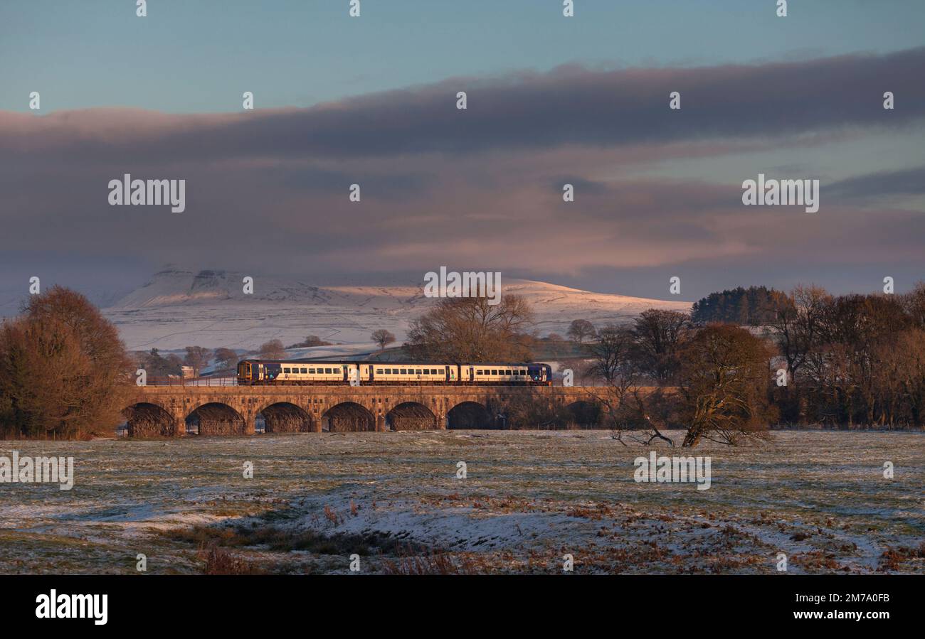 Northern Rail class 158 train 158756 crossing Melling viaduct on the ...