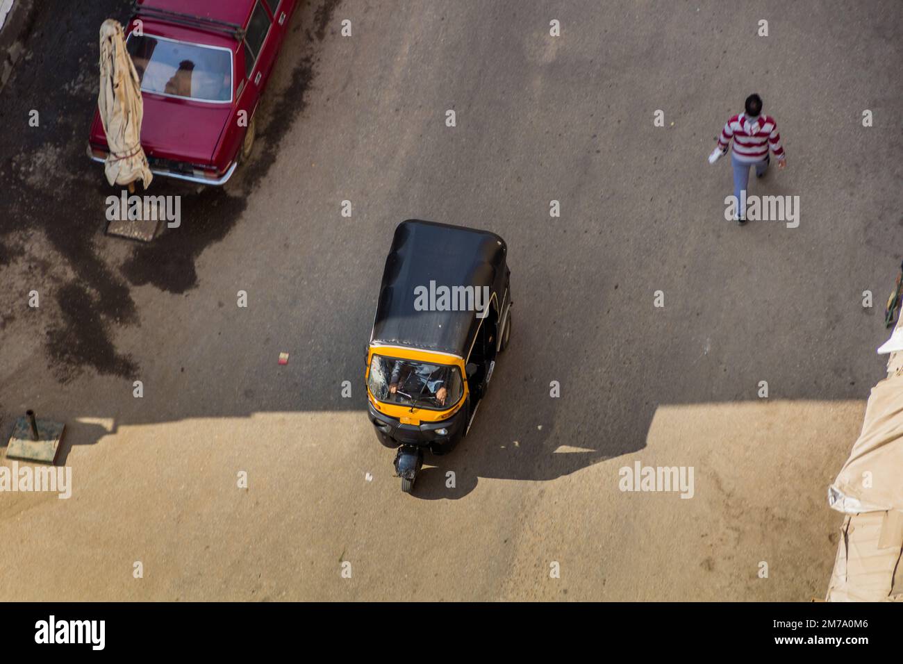 Aerial view of a tuk tuk in Cairo, Egypt Stock Photo - Alamy