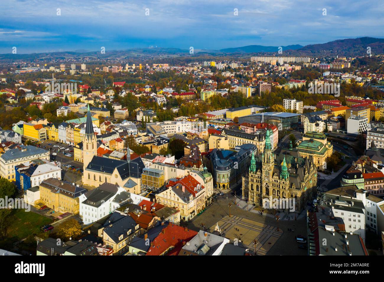 Aerial view of Liberec, Czech Republic Stock Photo - Alamy