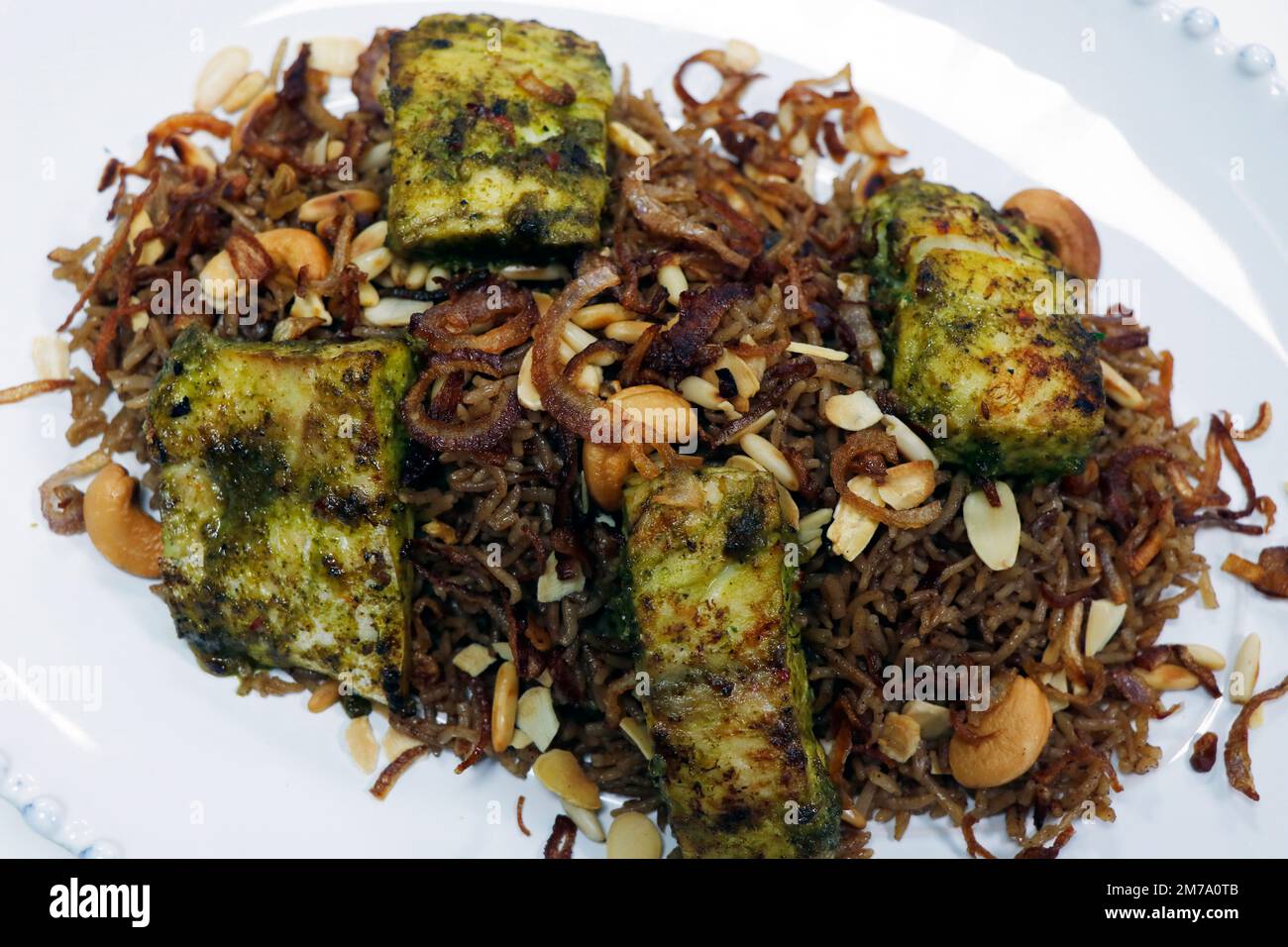 chermoula samak, traditional arabic middle eastern flavored rice with ...