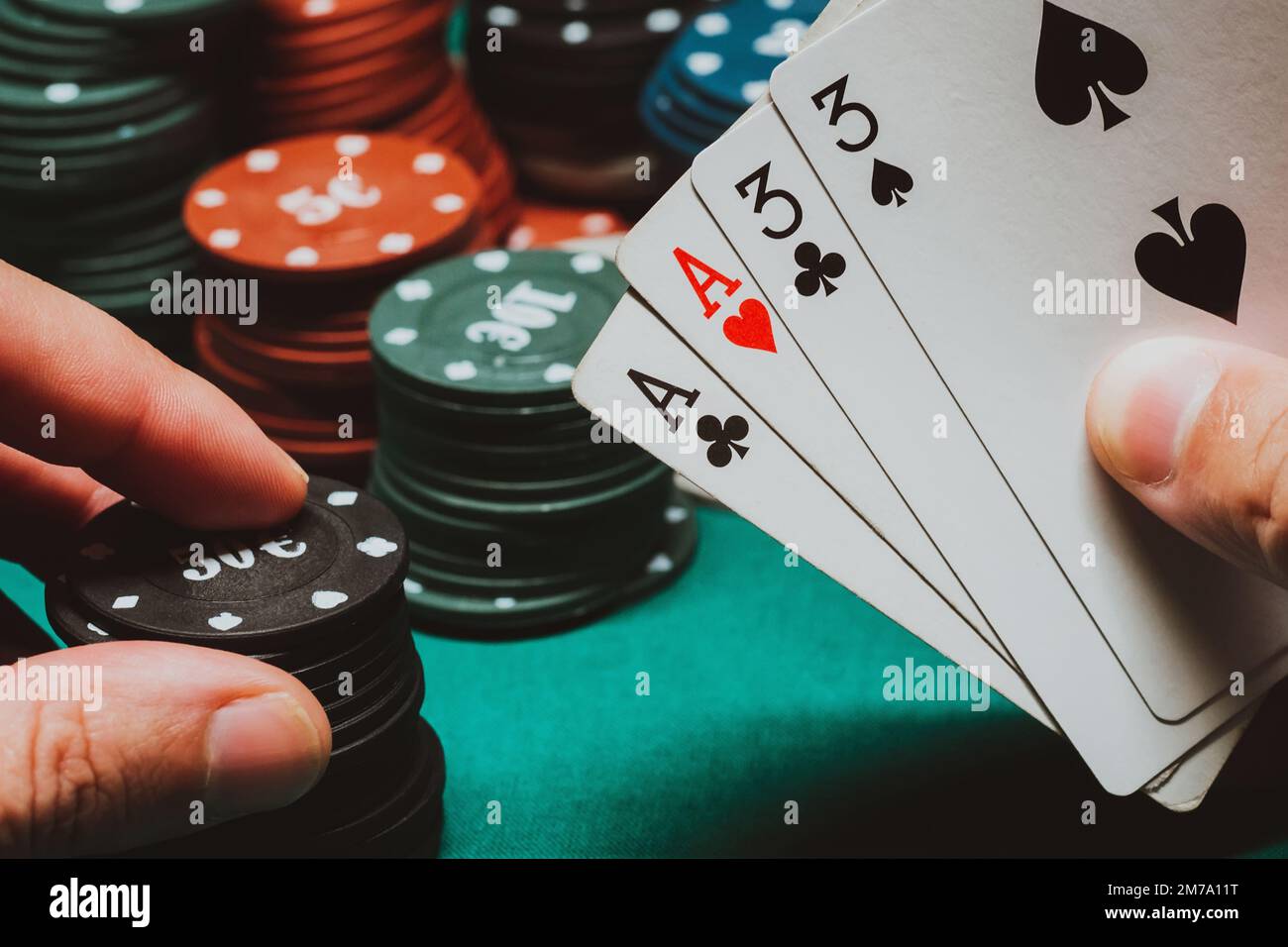 Poker hands set hi-res stock photography and images - Alamy