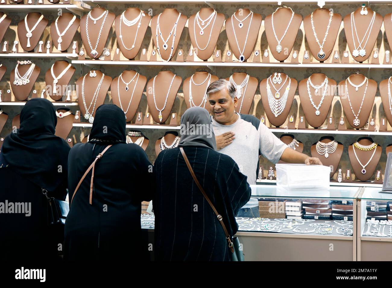 Dubai, United Arab Emirates - January 3 2023 Gold jewelry diamond shop ...