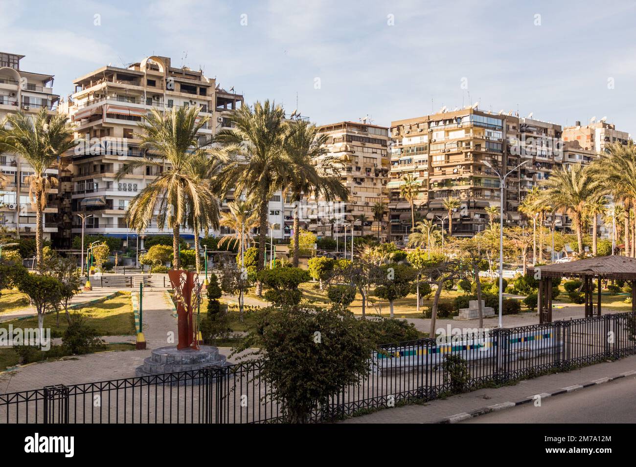 View of a park in Port Said, Egypt Stock Photo - Alamy