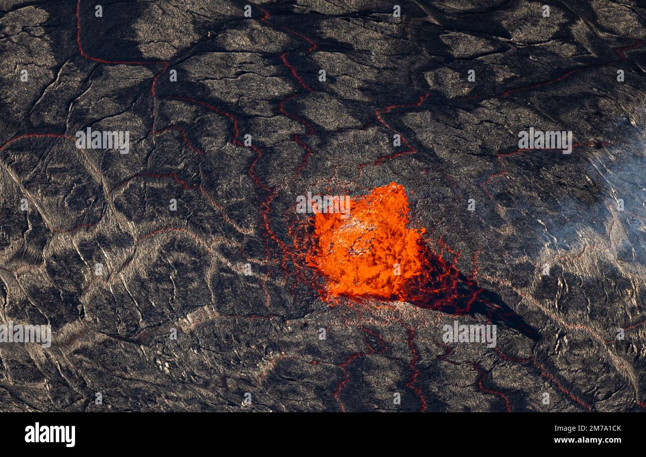 Volcano, HI, USA. 8th Jan, 2023. The volcanic eruption at Halema'uma'u ...