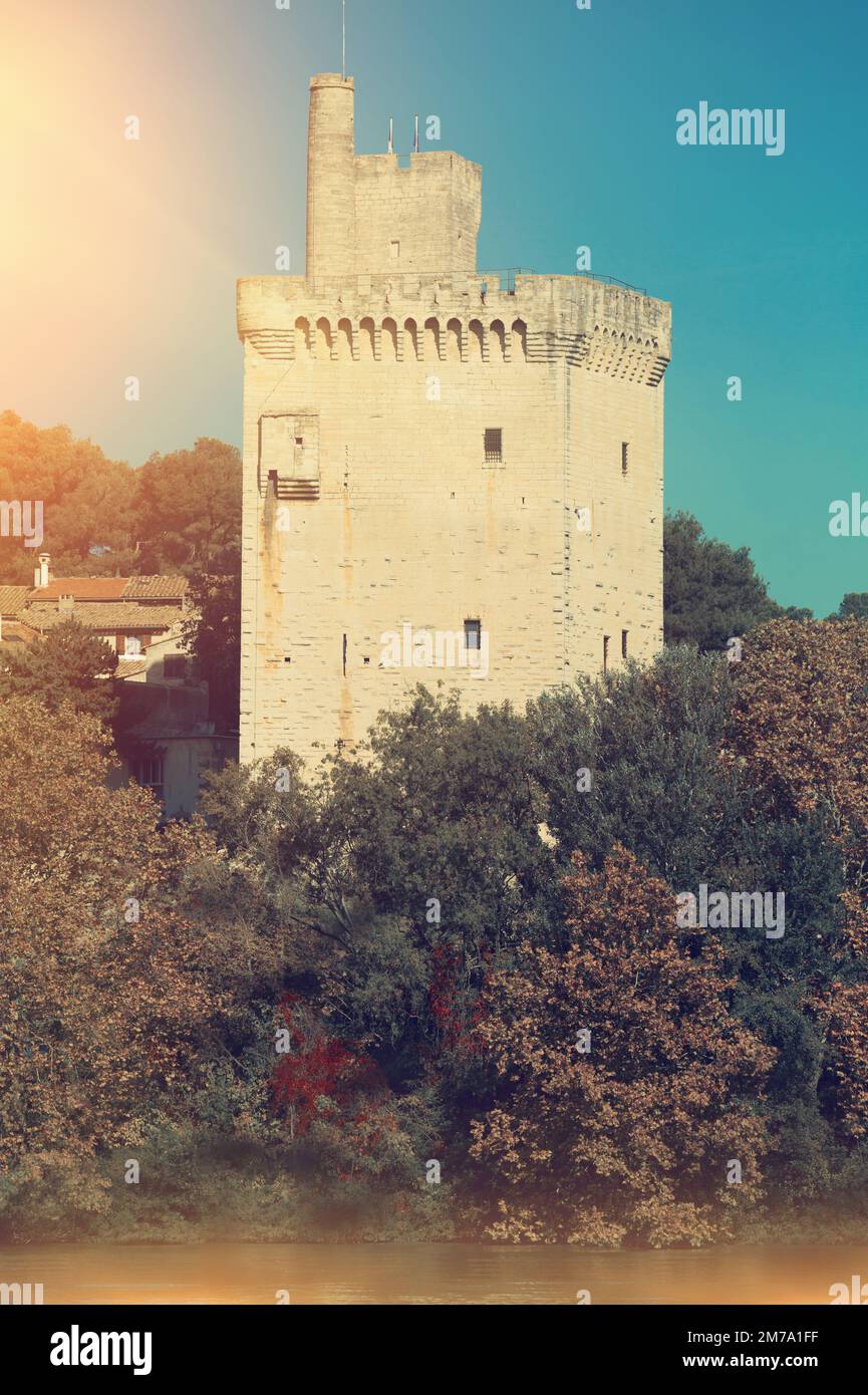 View of Tour Philippe Le Bel in France, Villeneuve lez Avignon Stock ...