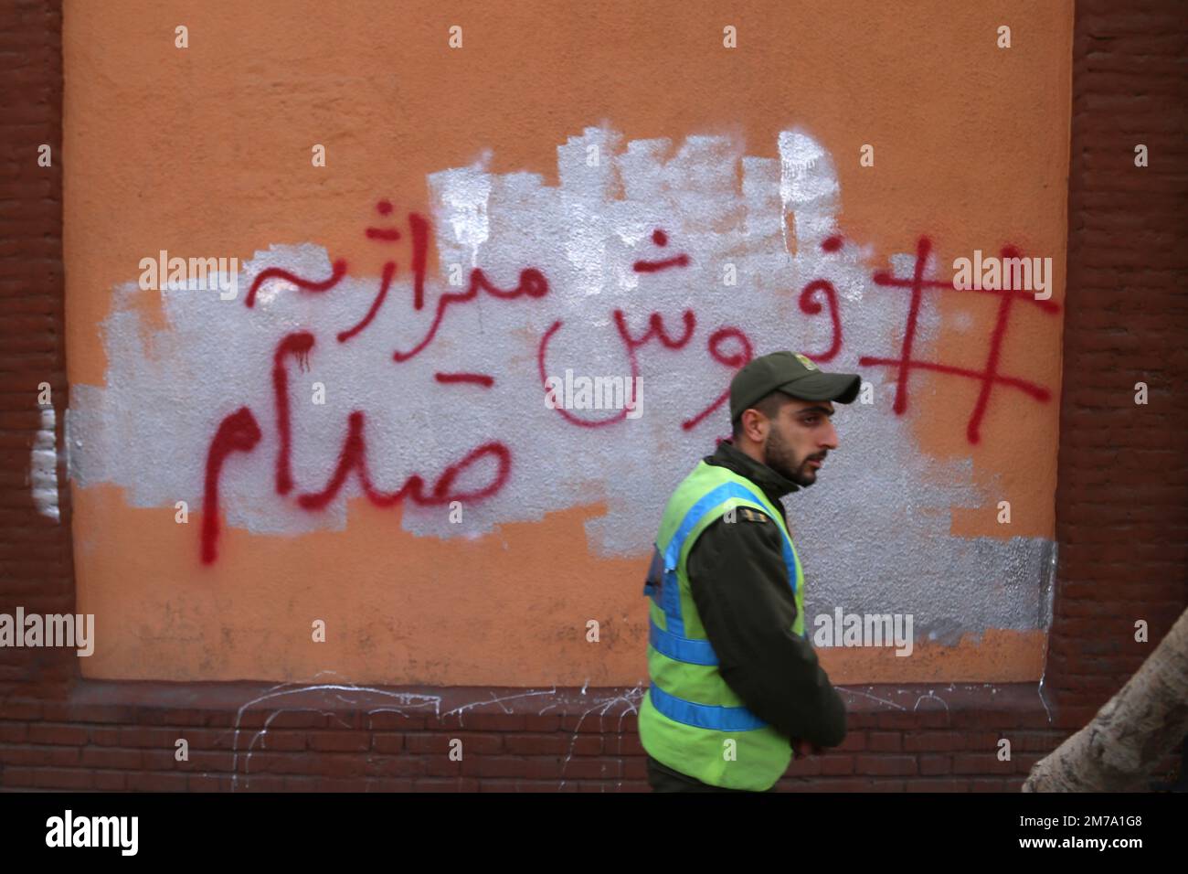 Tehran, Tehran, Iran. 8th Jan, 2023. An Iranian police officer walks ...