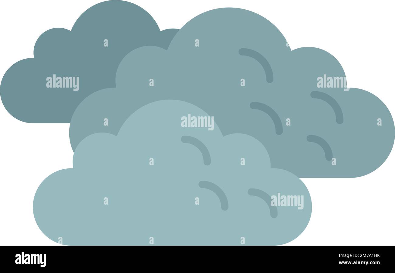 Cloudy sky icon flat vector. Rain cloud. Weather forecast isolated ...