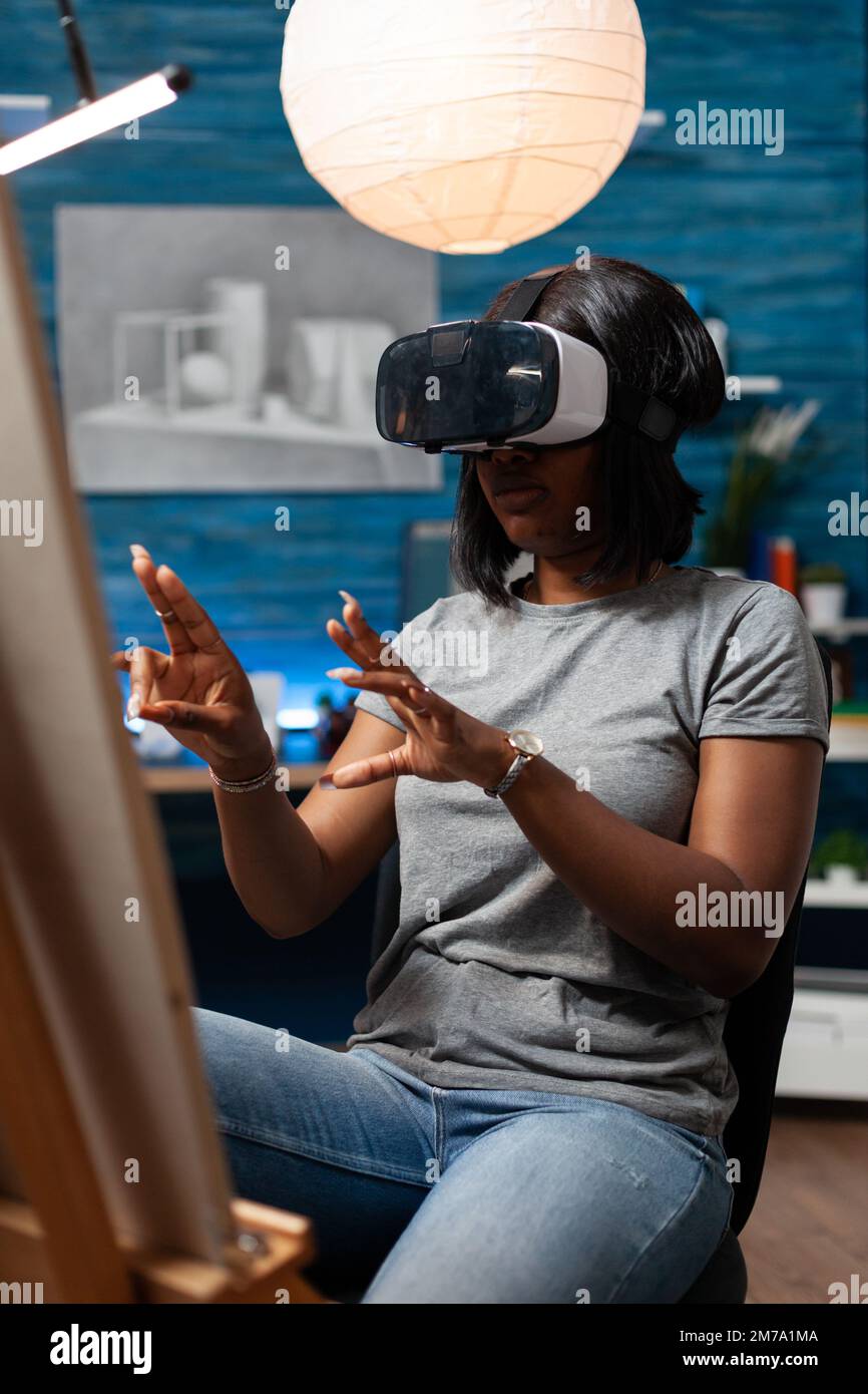 Young drawing student looking for inspiration in digital art from ...