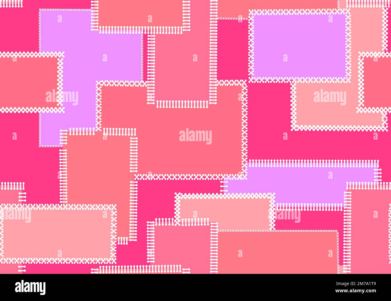 Sewing stitch seamless patch pattern for wrapping paper and fabrics and ...