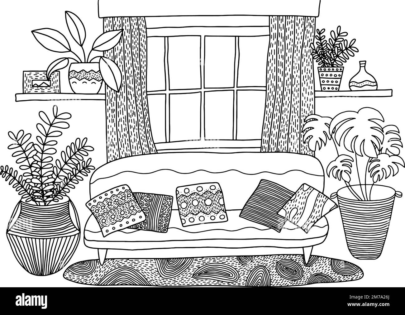 Living Room Coloring Page Adult Coloring Pages | Free Coloring Pages