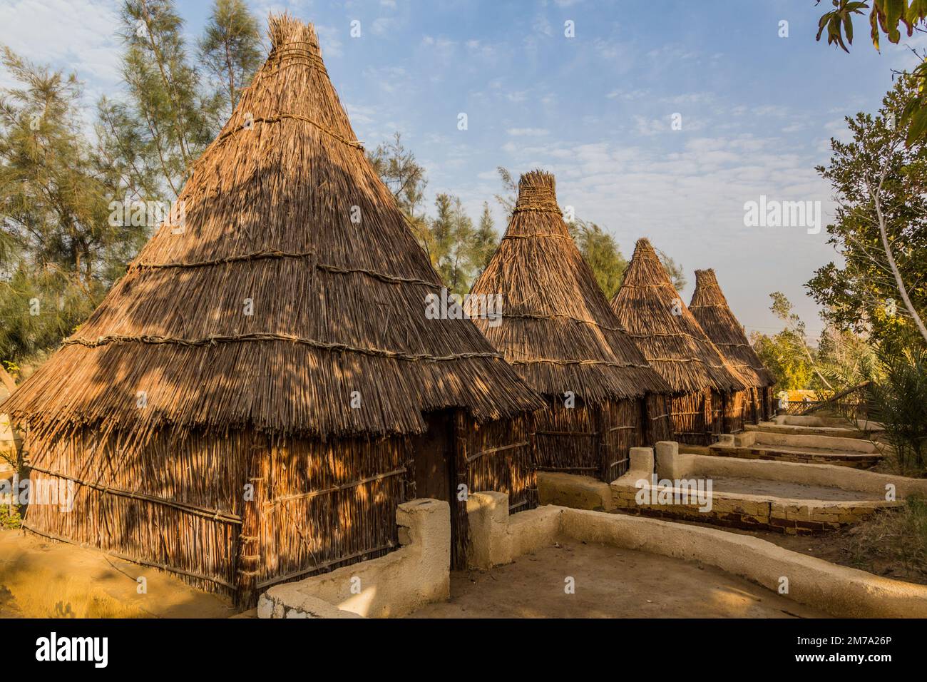 Huts of a desert camp in Bahariya oasis, Egypt Stock Photo - Alamy