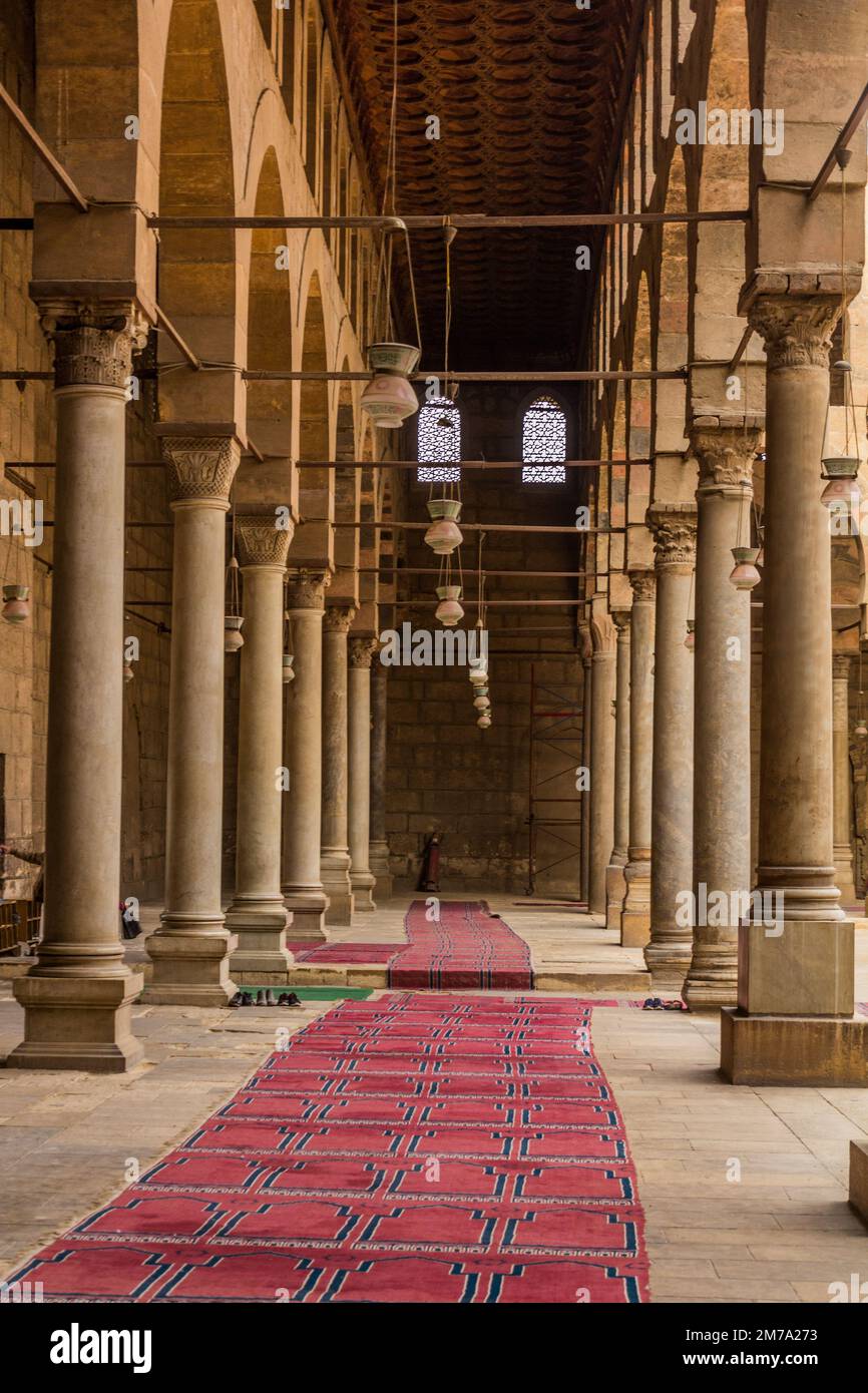 Colonnade of Al-Nasir Muhammad Mosque in the Citadel of Cairo, Egypt ...