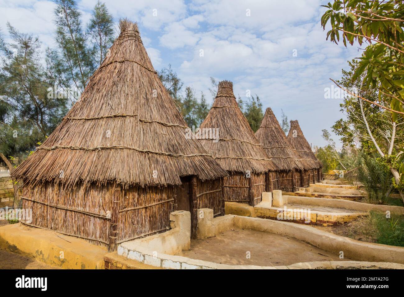 Huts of a desert camp in Bahariya oasis, Egypt Stock Photo - Alamy