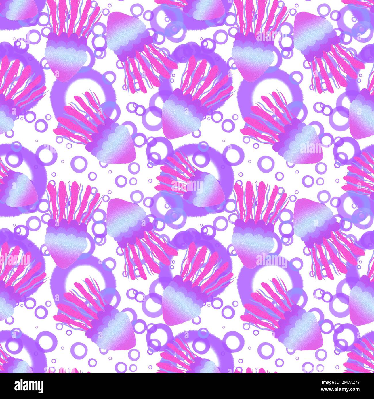 Ocean sea animals seamless jellyfish pattern for wrapping paper and ...