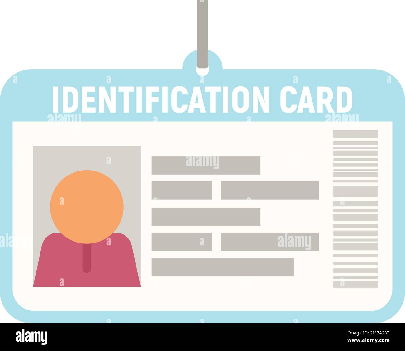 Id card name icon flat vector. Identification badge. Template pass ...